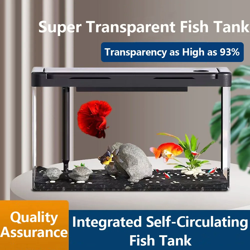 4K-HD-Multifunctional-Fish-Tank-Transparent-Ecological-Aquarium-Loop ...