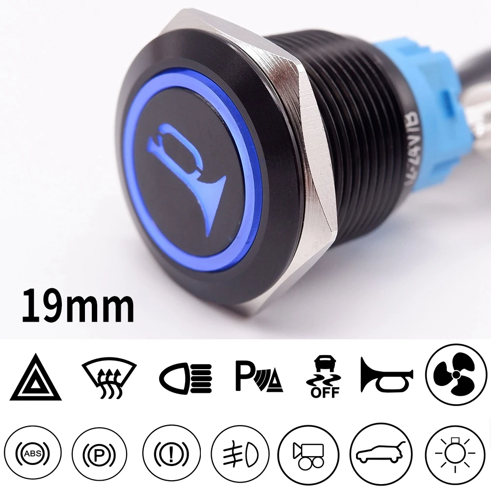 19mm-Customizable-Button-Black-Self-Reset-Latching-Push-Button-Switch ...