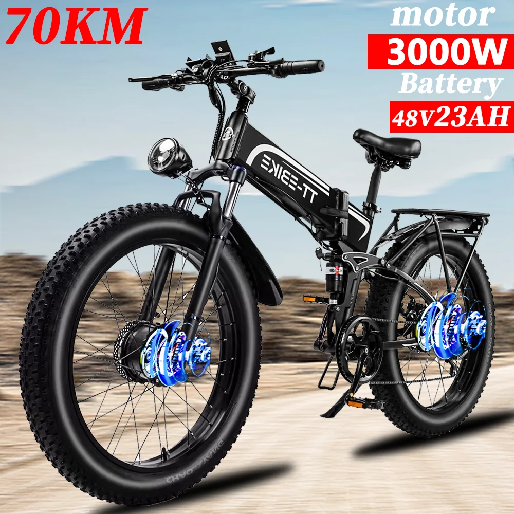3000W-Motor-Folding-Electric-Bike-Adults-with-48V-23AH-Battery-26x4-0 ...
