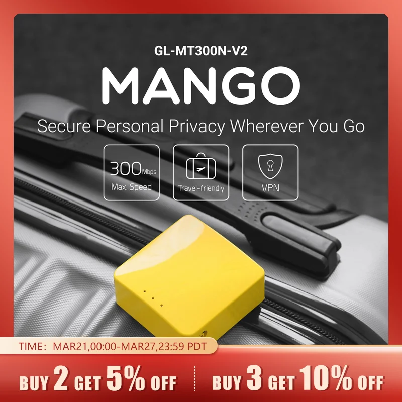 GL-iNet-GL-MT300N-V2-Mango-Wireless-Mini-Portable-VPN-Travel-Router ...