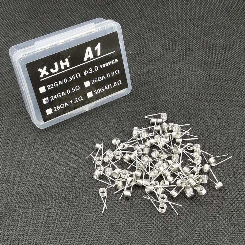100Pcs/Box A1 Coil Wire Heating Resistance Premade Coils DIY Heating Wire