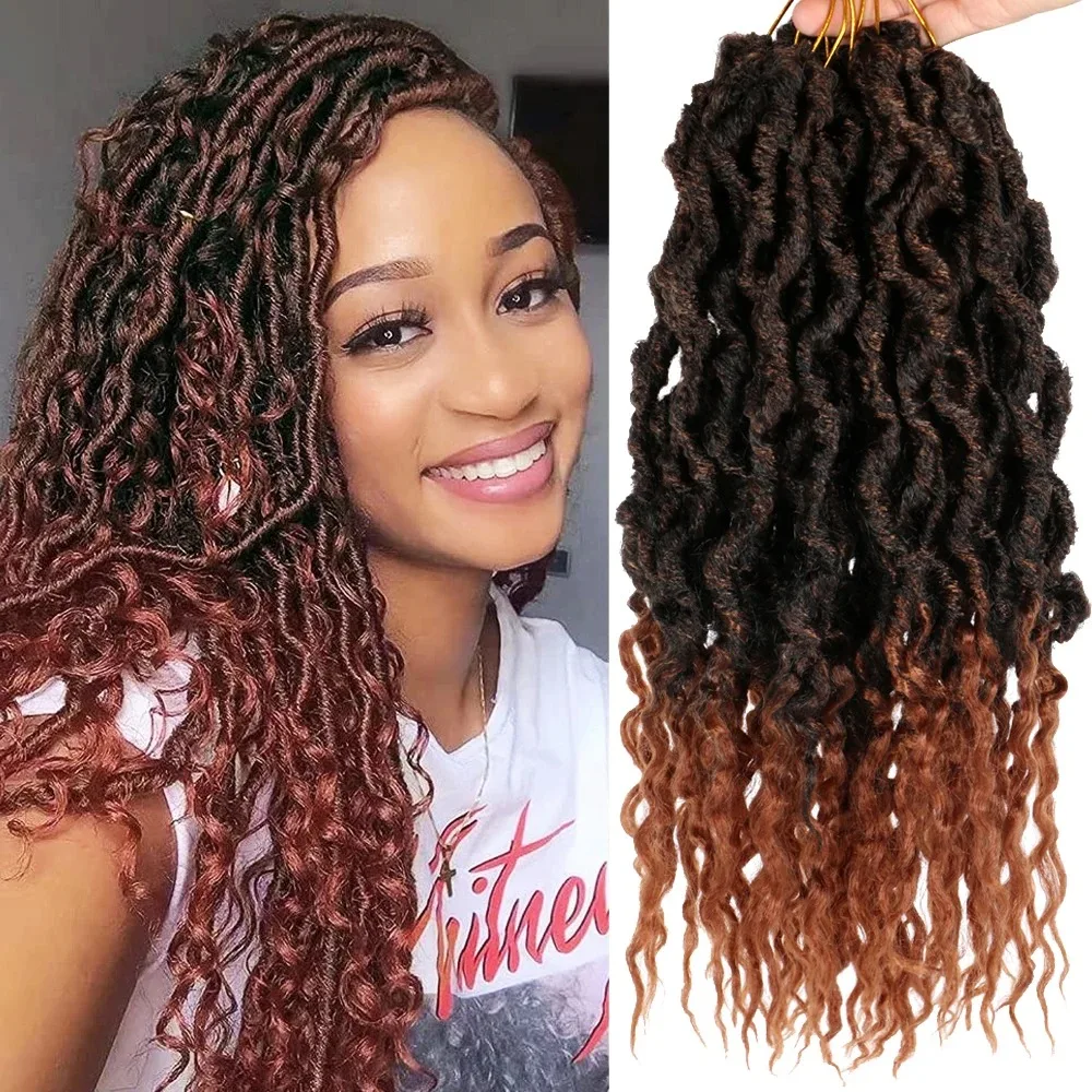 Curly-Wave-Faux-Locs-Crochet-Braids-Pre-Looped-Black-Ombre-Brown-Soft ...