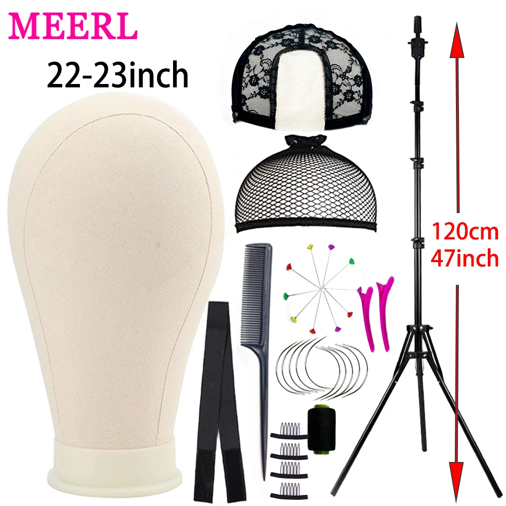 Training Mannequin Head Canvas Block Head Display Styling Mannequin ...