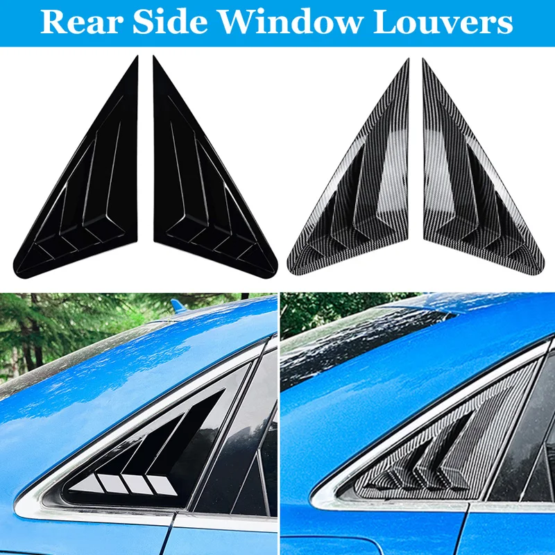 Car Rear Window Cover Carbon-Car Rear Louver Window Side Shutter Cover ...