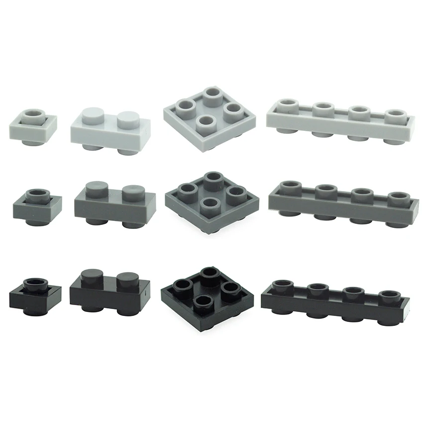 50pcs Special Plates 1x1 1x2 2x2 1x4 W. Knobs Both Sides Diy Technical ...