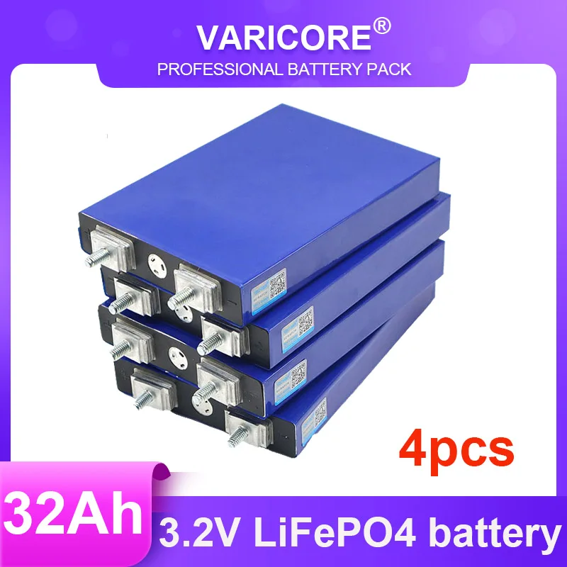 4pcs 3.2V 32Ah battery pack LiFePO4 phosphate 32000mAh for 4S 12V 24V ...
