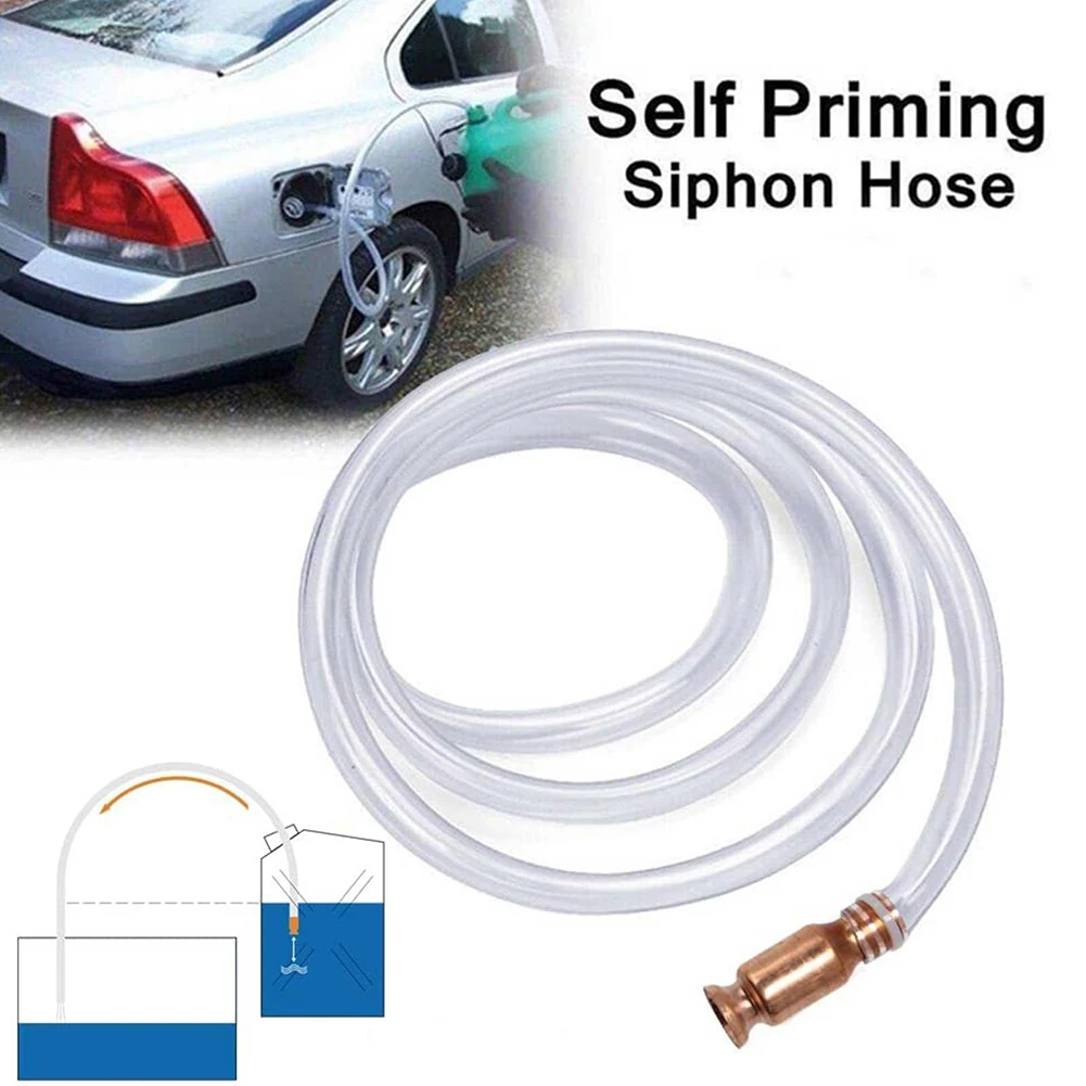 1x PVC Fuel Siphon Hose Copper Jiggler Jiggle Siphon Pump Pipe Tube