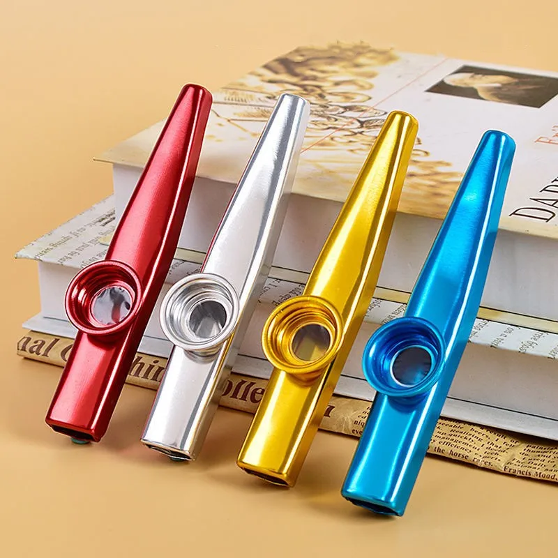 Kazoo-Golden-Aluminum-Alloy-with-Membrane-Flute-Diaphragm-Mouth-Kazoos ...