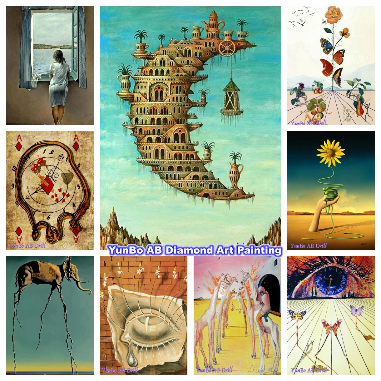 Famous Abstract Surrealism Art By Salvador Dali DIY AB Diamond Painting ...