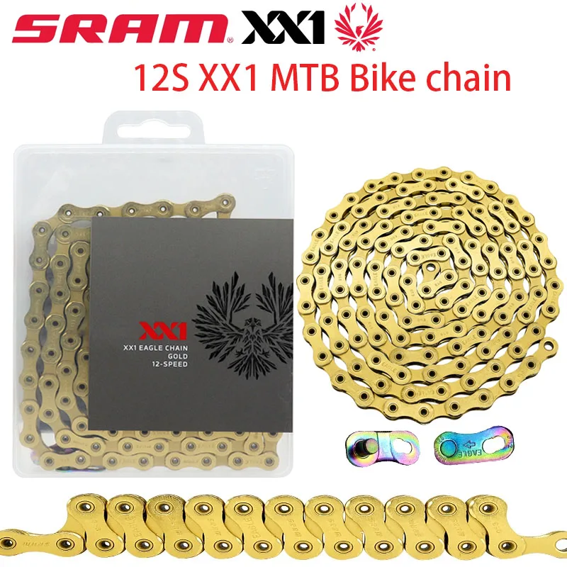 SRAM-12S-EAGLE-XX1-Gold-MTB-Road-Bike-Chain-126L-Bicycle-Chain-Silver ...