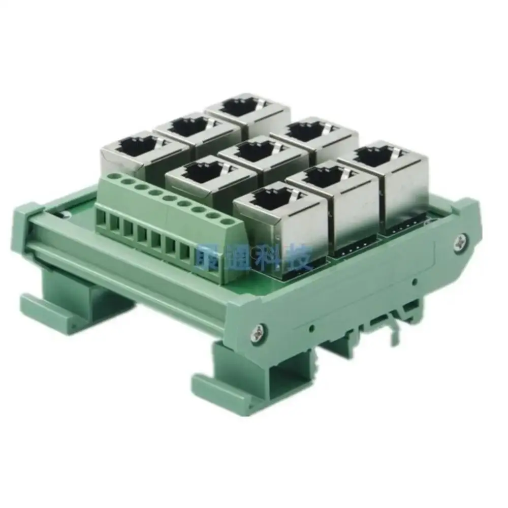 1-To-9-Port-RJ45-To-Terminals-Breakout-PCB-Board-Ethernet-LAN-Interface ...