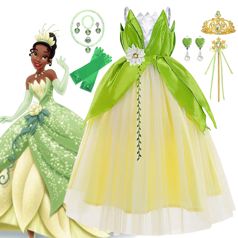 Disney Princess Dresses Girls Tiana | Carnival Dress Girl Disney Tiana ...