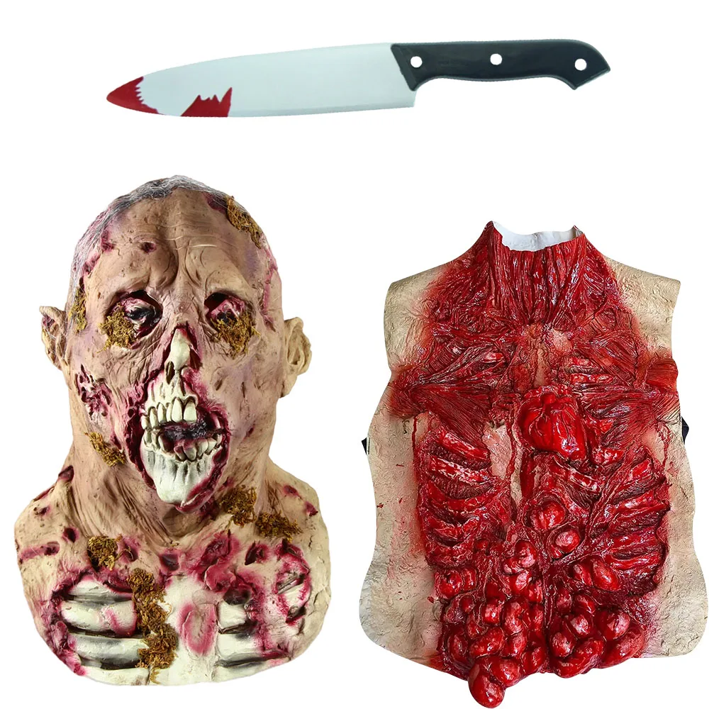 Horror-Zombie-Mask-With-Seaweed-Movie-Walking-Dead-Zombie-Full-Head ...