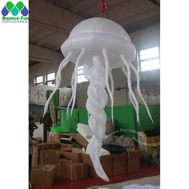 3mts Long Hanging Inflatable Jellyfish With LED Strip And Built-In ...