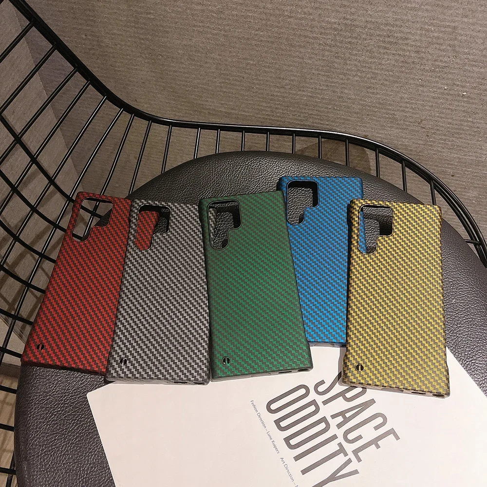 Тонкий Бескаркасный чехол из углеродного волокна для телефона Samsung Galaxy S23 S22 S21 Note 20 ...