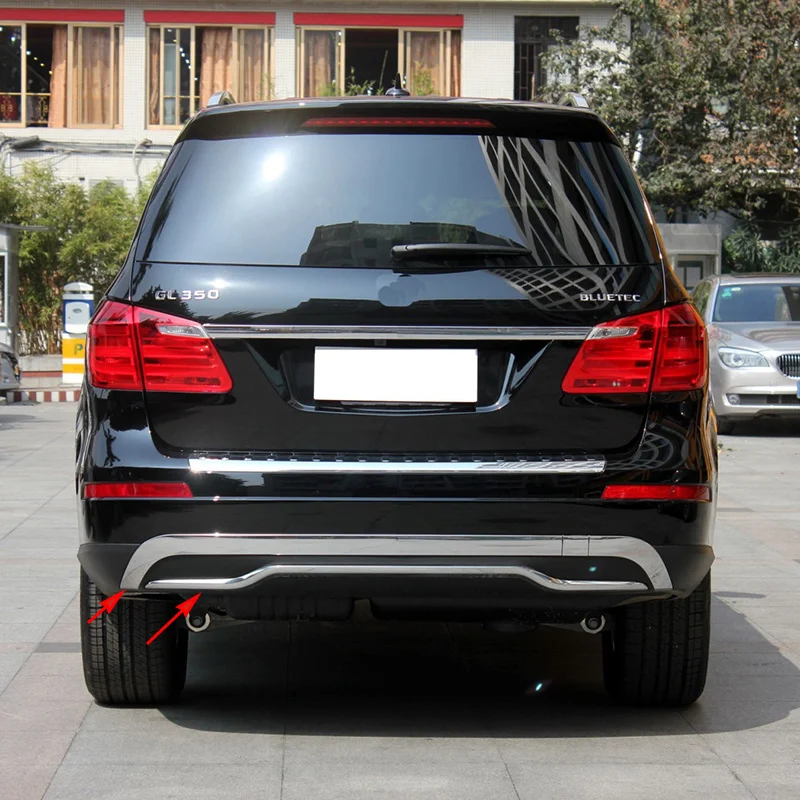 Rear-Bumper-Chrome-Chromium-Trim-Spoiler-Diffuser-A1668851274 ...