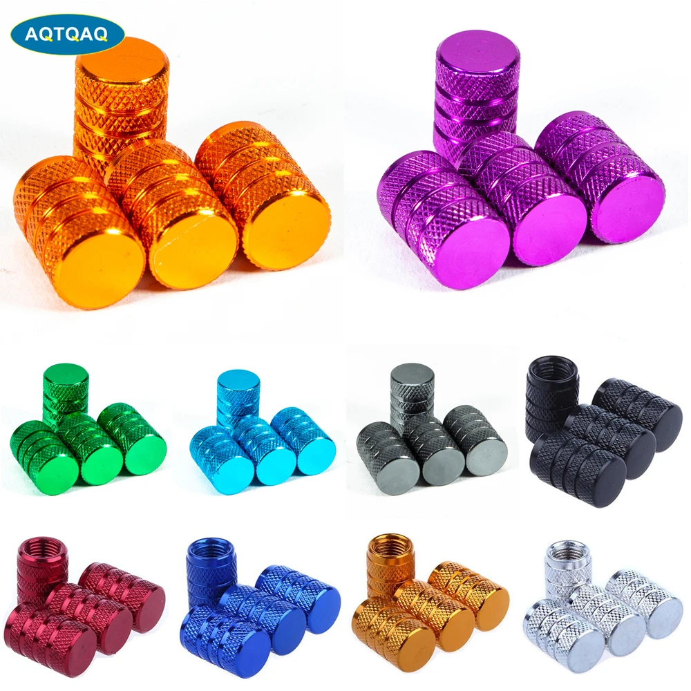 Aqtqaq Aluminum Alloy Car Wheel Tire Valve Caps Tyre Rim Stem Covers ...