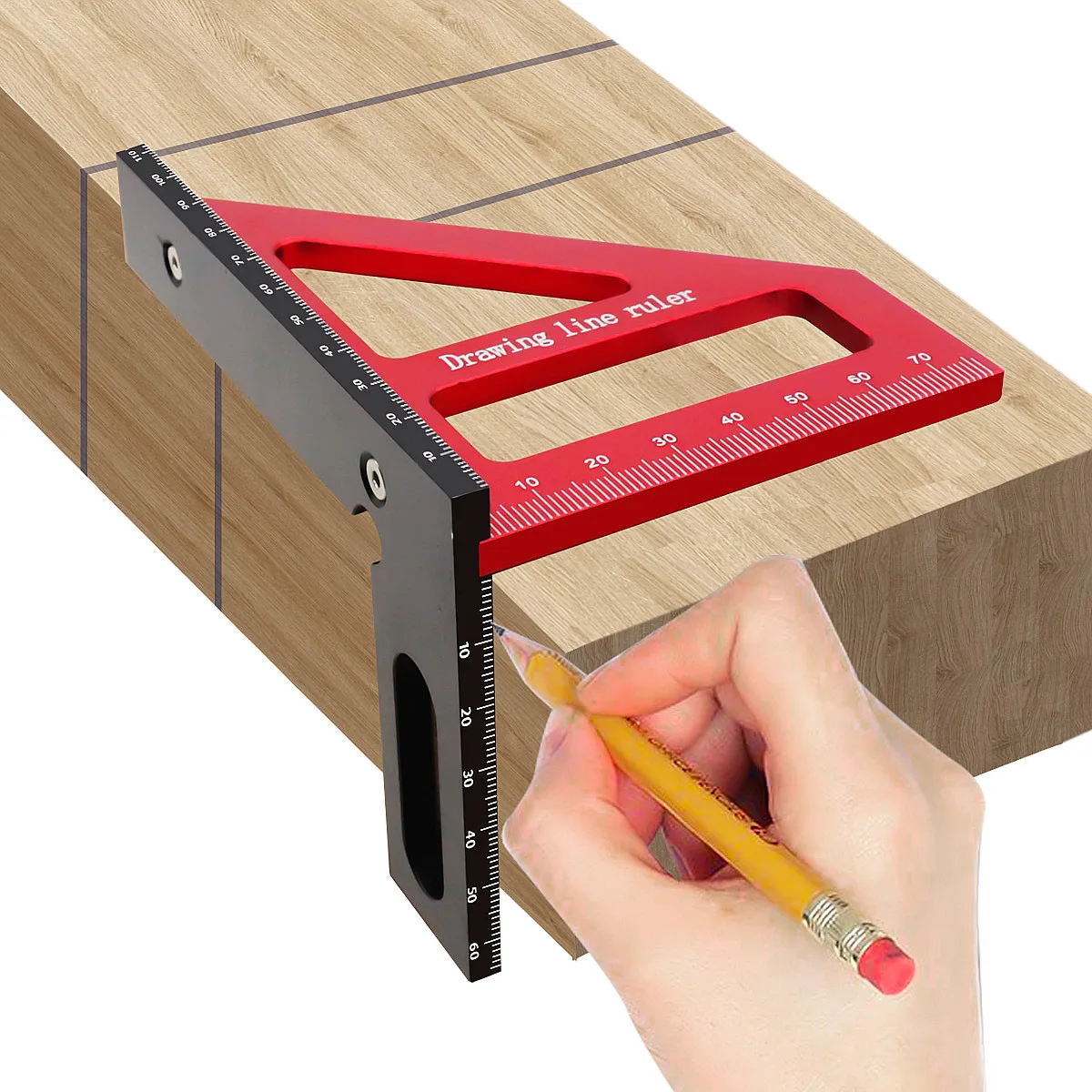 Woodworking-Protractor-Aluminum-Alloy-Scriber-Miter-Triangle-Ruler-High ...
