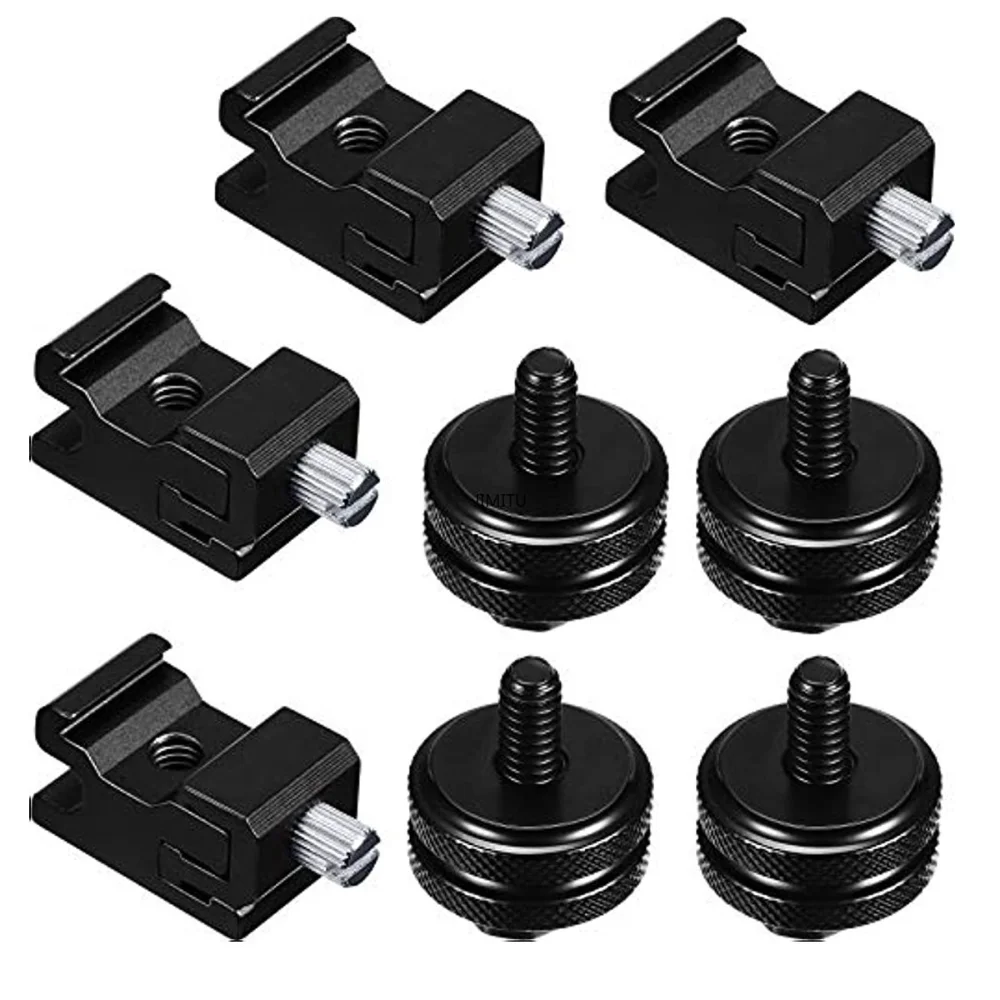 1/4 Inch Cold Shoe Mount Adapter and Hot Shoe Flash Stand Adapter Kit ...
