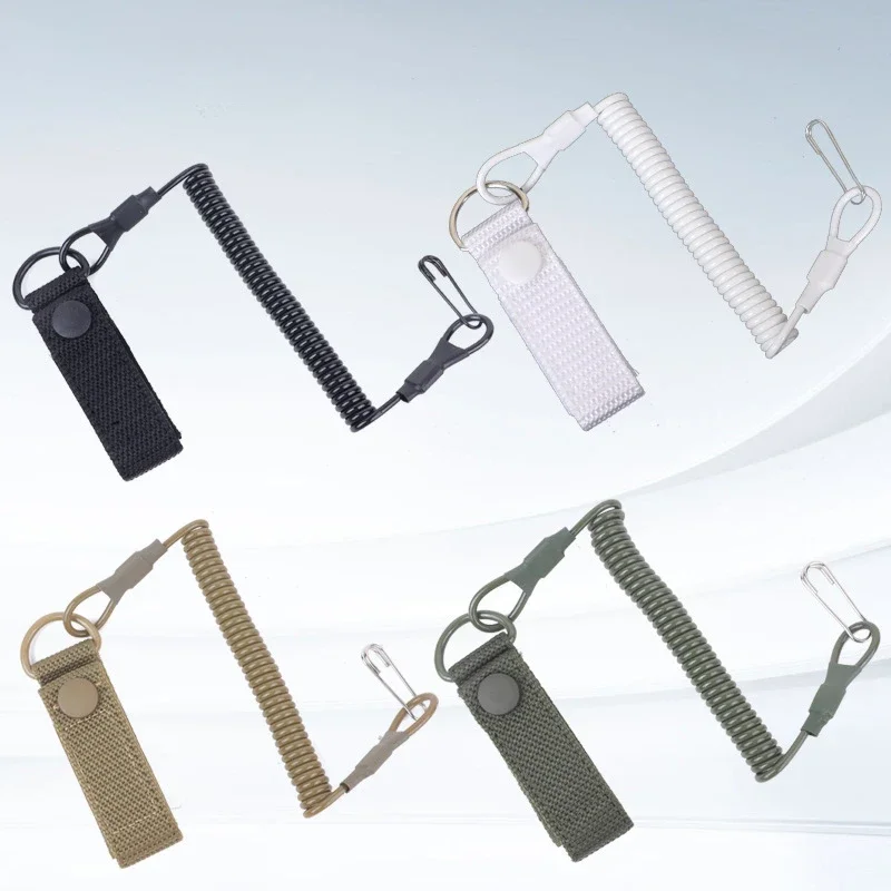Elastic-Lanyard-Rope-Tactical-Anti-lost-Spring-Safety-Strap-Gun-Rope ...