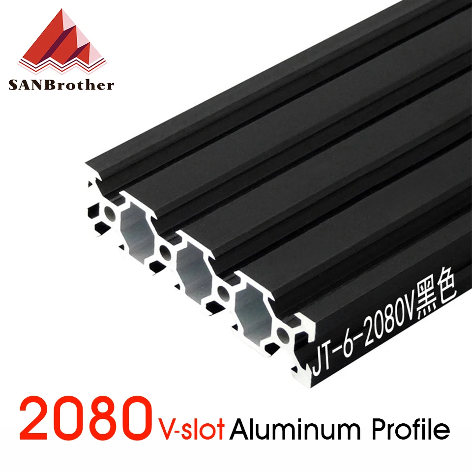 1PCS BLACK 2080 European Standard Anodized Aluminum Profile Extrusion ...