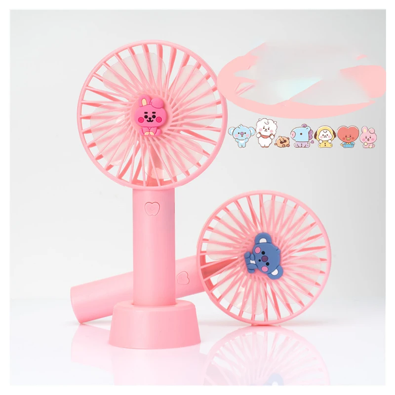 22CM-Bt21-Kawaii-Cartoon-Fan-Baby-Series-Handheld-Mini-Electric-Fan ...