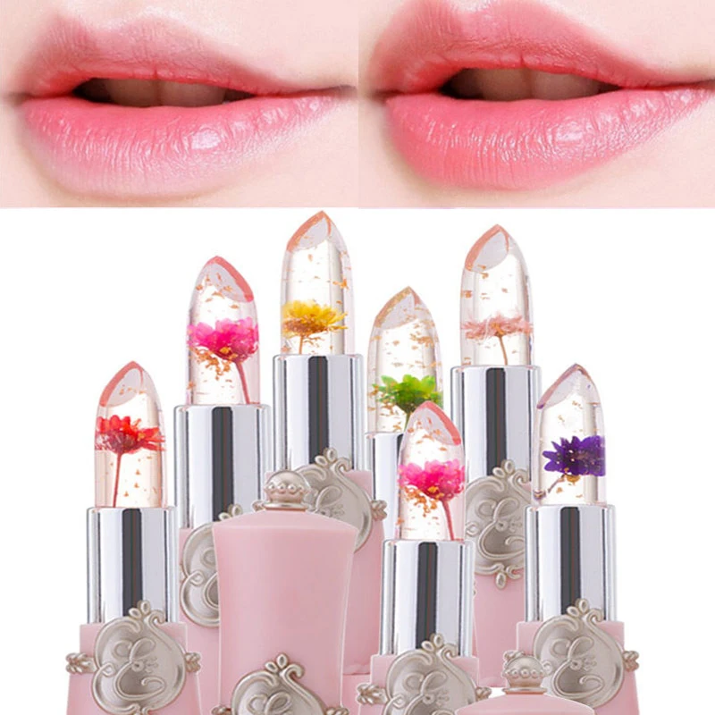 Clear-Flower-Lipstick-Pink-Color-Changing-Crystal-Jelly-Lipsticks-Magic ...