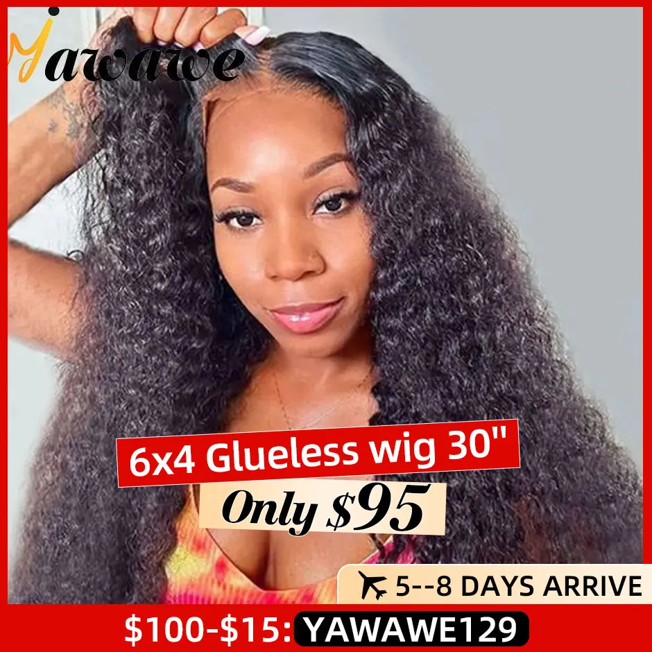 YAWAWE-Pre-Bleached-Glueless-Wig-Human-Hair-Ready-To-Wear-Water-Wave ...