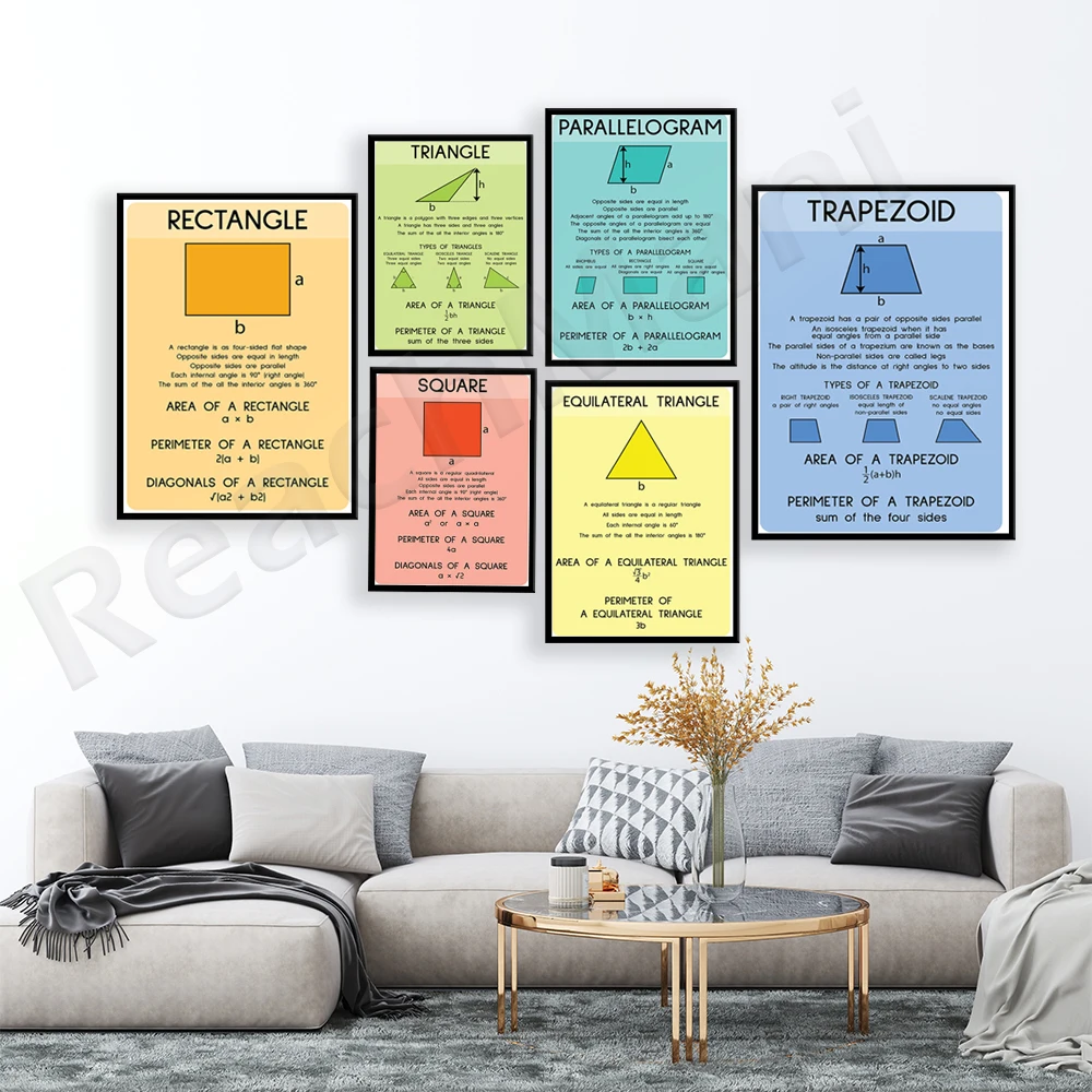 Crianças formas geométricas infographics, geometria cartaz, educação ...