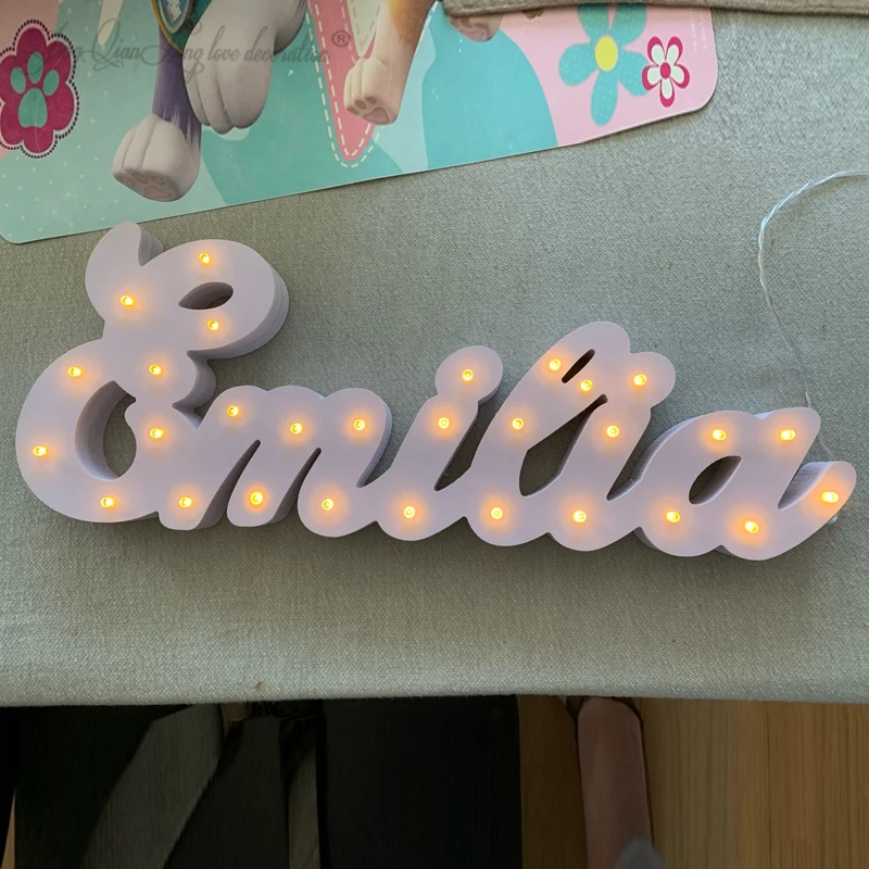 Led Pesonalized Names Wood Signs Custom Name Sign Table Decor Wedding ...