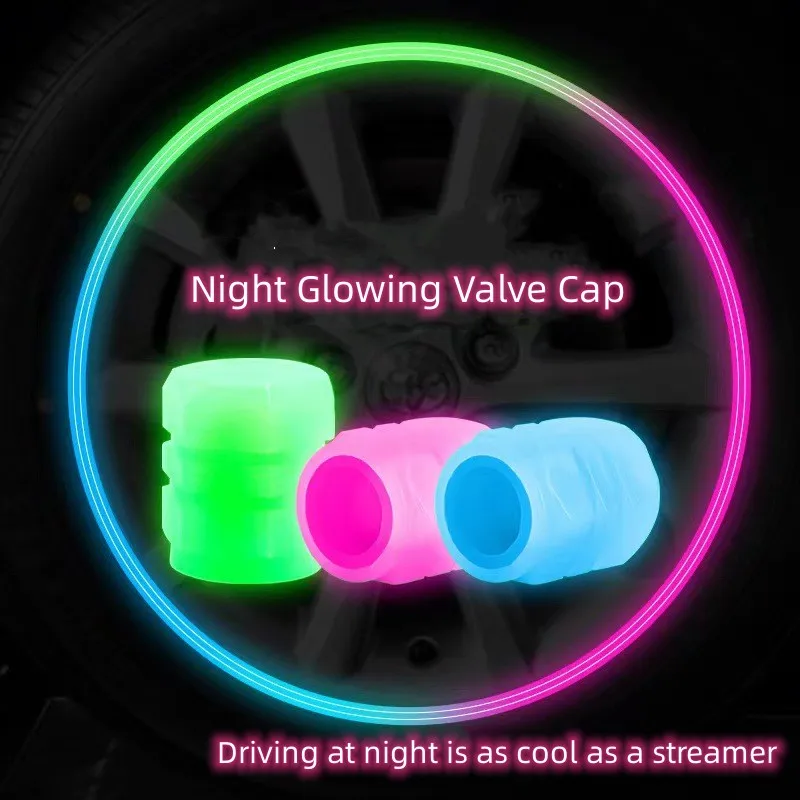 Universal Luminous Tire Valve Cap Car Wheel Hub Glowing Dust proof ...