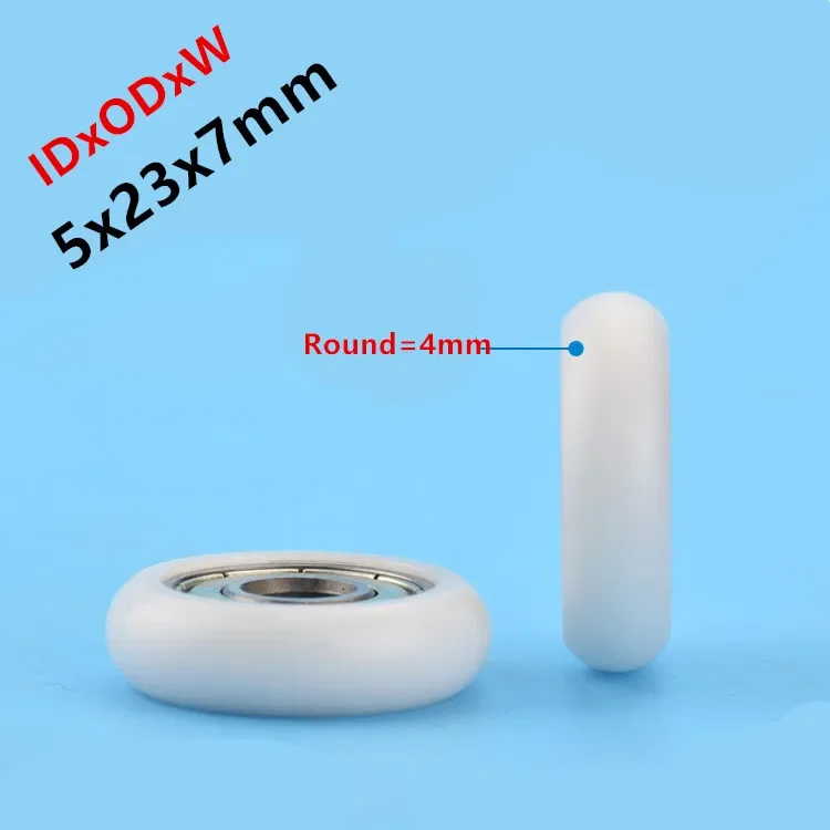 5pcs-Nylon-Roller-Wheel-Plastic-Carbon-Steel-Bearings-Pulley-Wheels ...