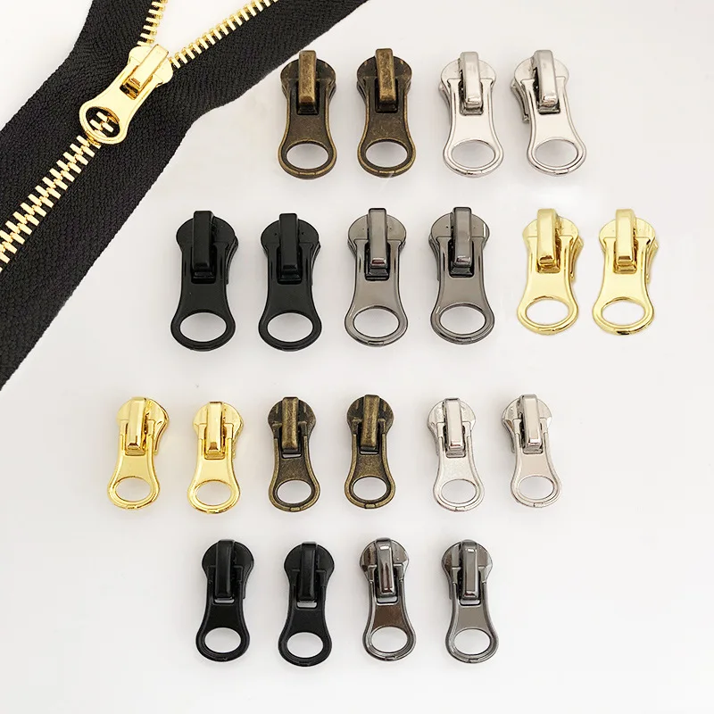 10/20Pcs 3# 5# Zipper Slider for Metal Nylon Zippers Head Puller Bag ...