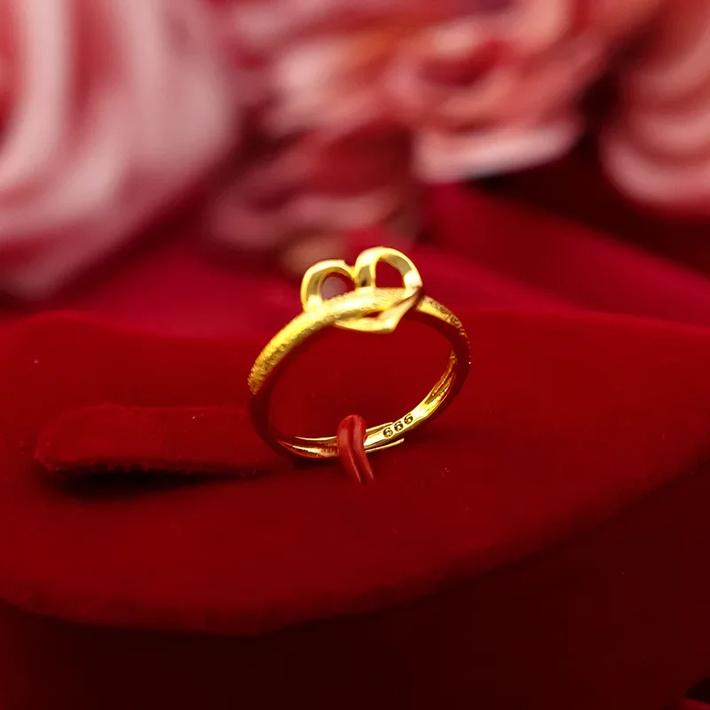 Anillo-de-amor-para-mujer-de-oro-amarillo-de-24-quilates-de-oro-real ...