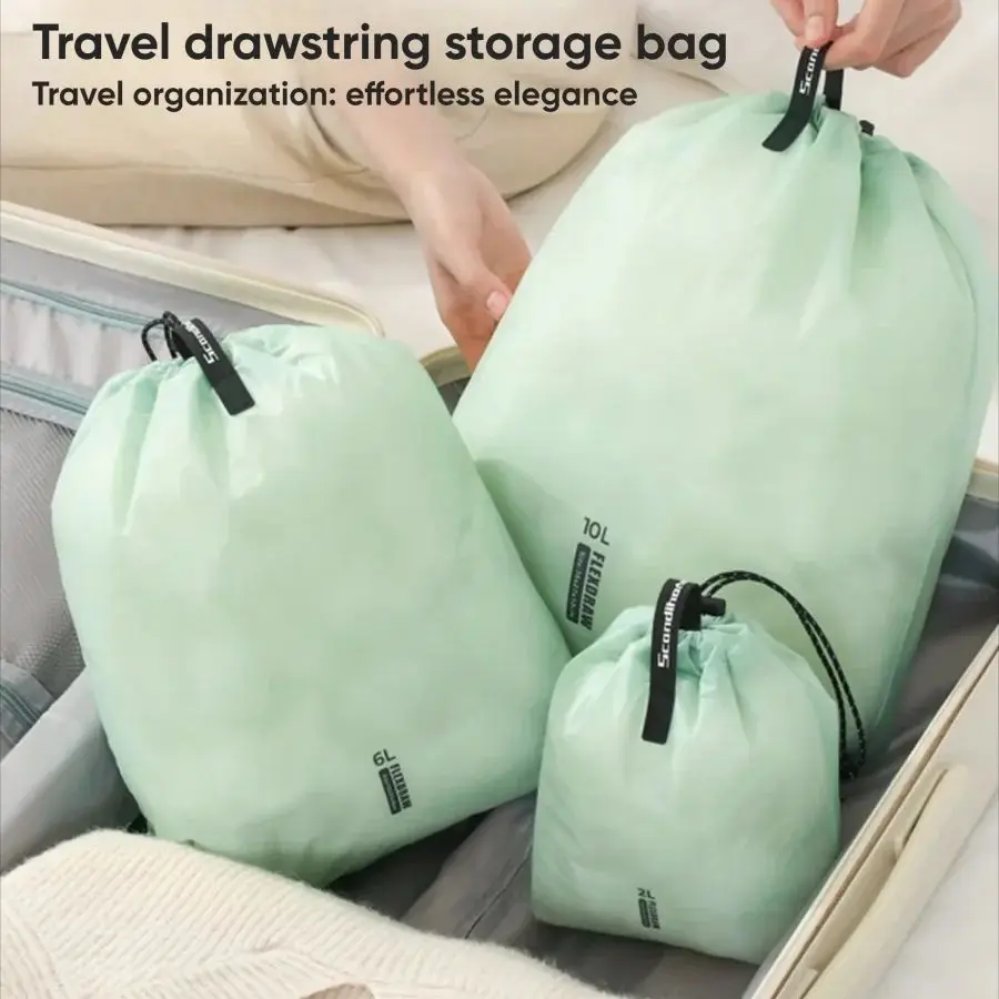 Foldable Travel Drawstring Storage Bag Lightweight Waterproof Packing ...