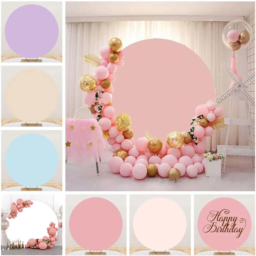 Pink-Round-Backdrop-Covers-White-Wedding-Birthday-Party-Baby-Shower ...