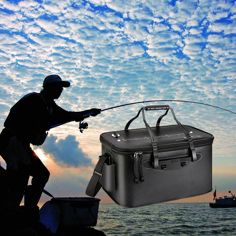Foldable-Live-Fish-Bucket-Fishing-Tools-EVA-Sealing-Waterproof-Fish-Bag ...