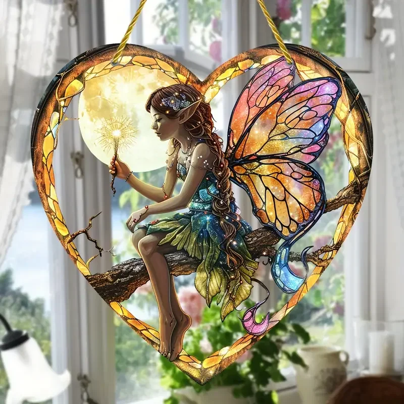 1pcs-Magical-Fairy-Magic-Night-Fairy-Suncatcher-Stained-Glass-Acrylic ...