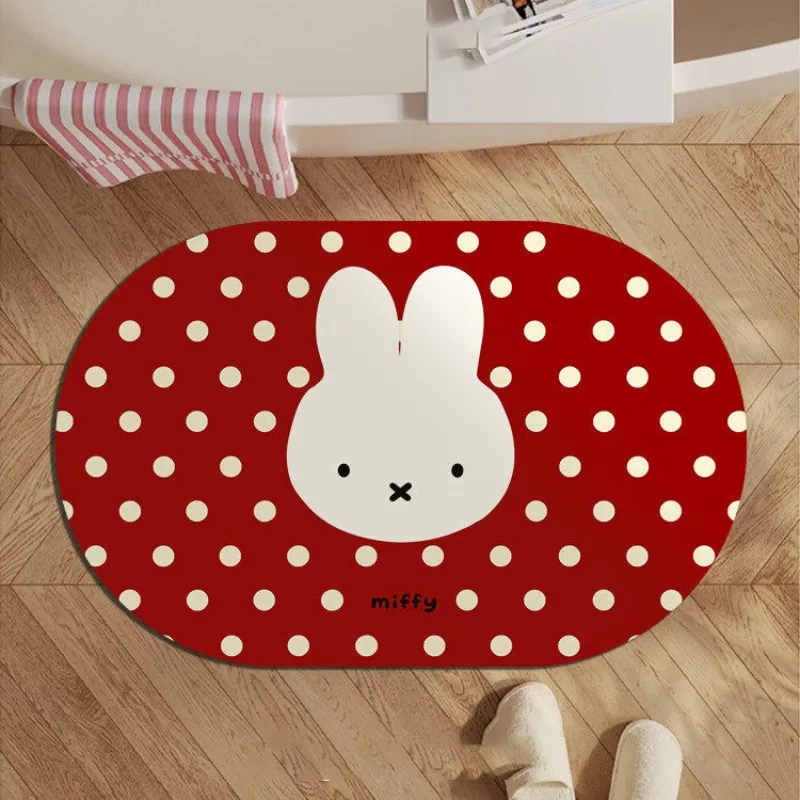 Miffy Slim Bathroom Mat Waterproof Suction Floor Mat for Toilet/Doorway ...
