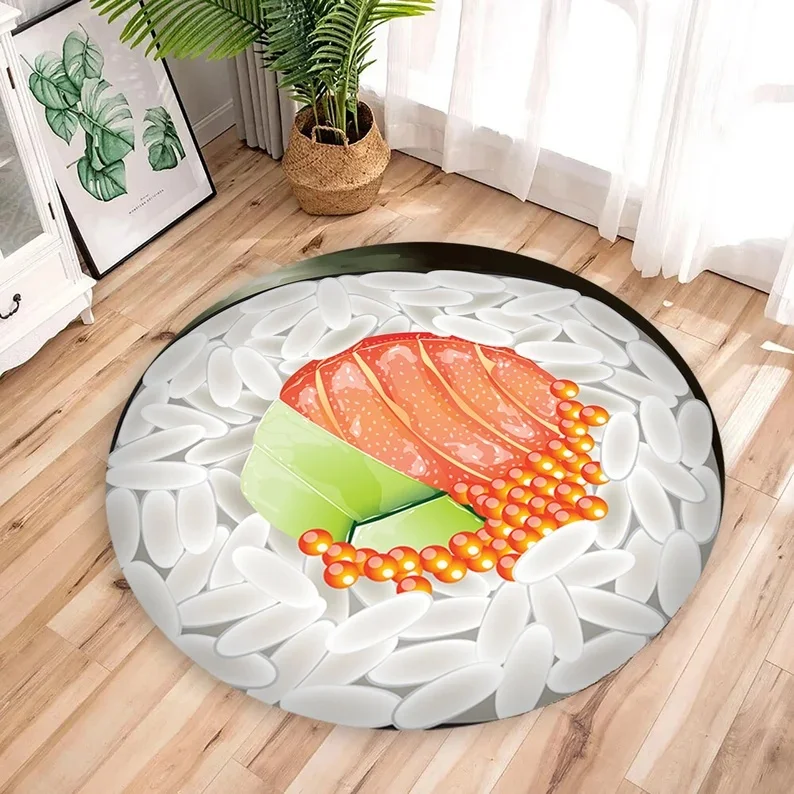 Sushi Roll Circular Carpet Creative Home Decoration Donut Pattern ...