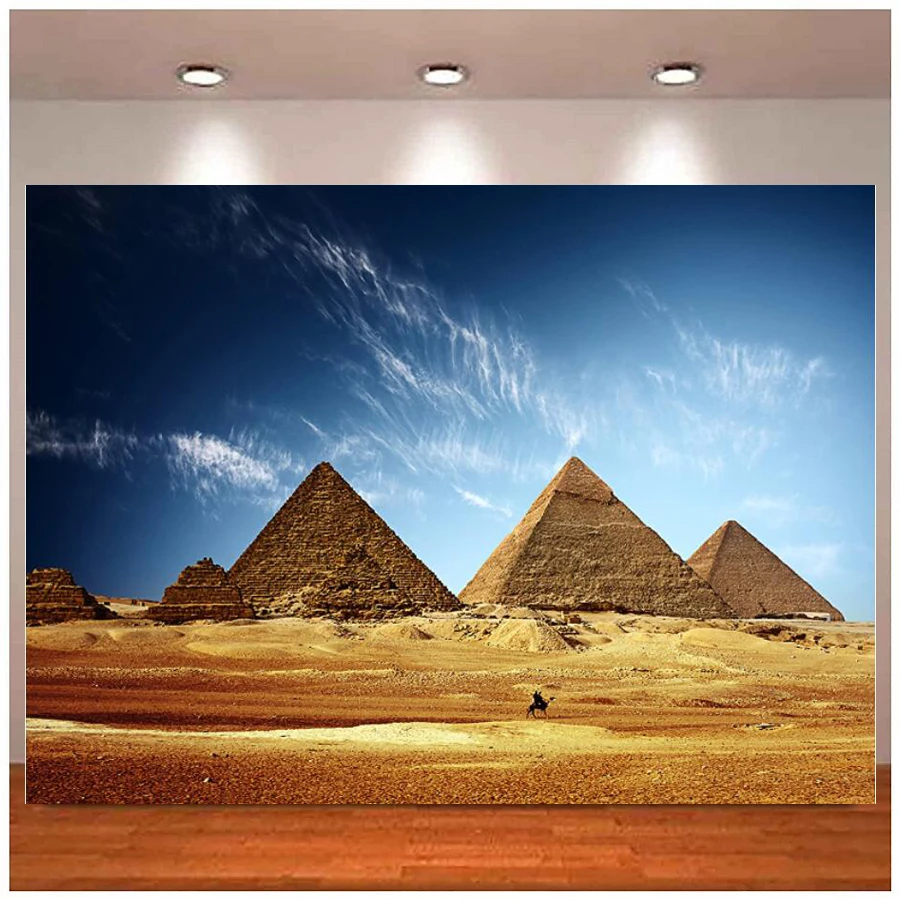 Photography-Backdrop-Egyptian-Desert-Blue-Sky-Pyramids-Photo-Background ...