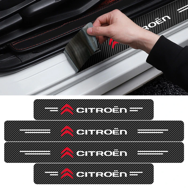 4PCS Leather Car Door Sill Protection Sticker Car Accessories For ...