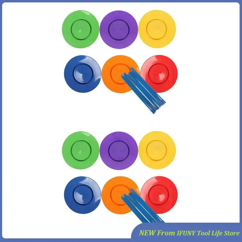 12 Sets Plastic Spinning Plate Juggling Props Performance Tools Kids ...
