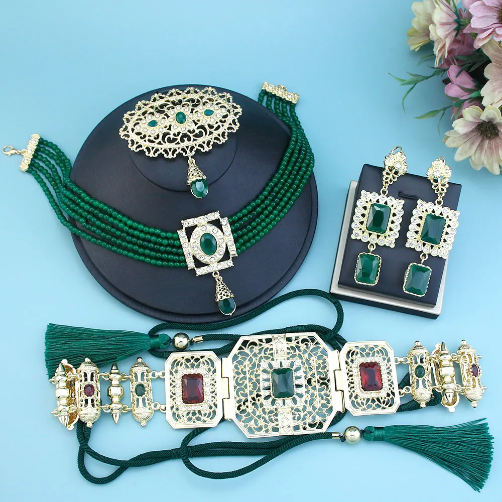Sunspicems-Arab-Bride-Jewelry-Sets-For-Women-Gold-Color-Morocco-Choker ...