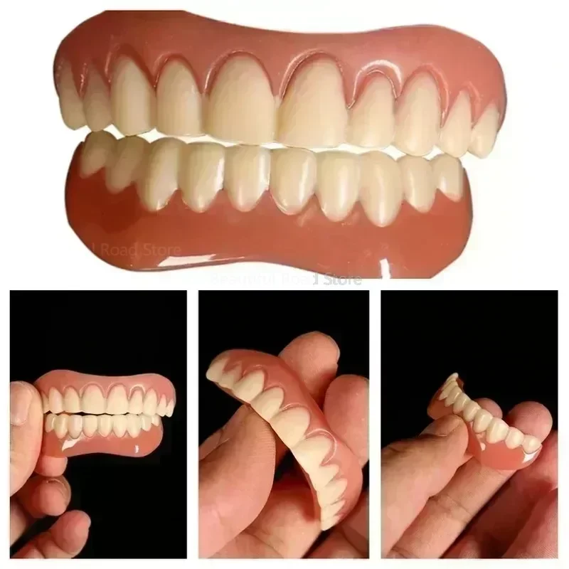 False-Teeth-Silicone-Upper-Lower-Veneers-Laugh-Veneers-Dentures-Paste ...