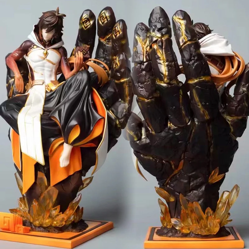 26CM-Game-Genshin-Impact-Liyue-Rock-God-Zhongli-Figurine-GK-Statue-PVC ...