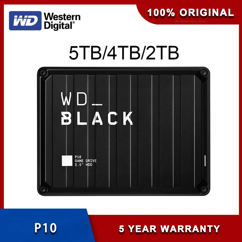 Western Digital WD Unidad de juego P10 negra 5TB 4T 2T Disco Duro móvil ...