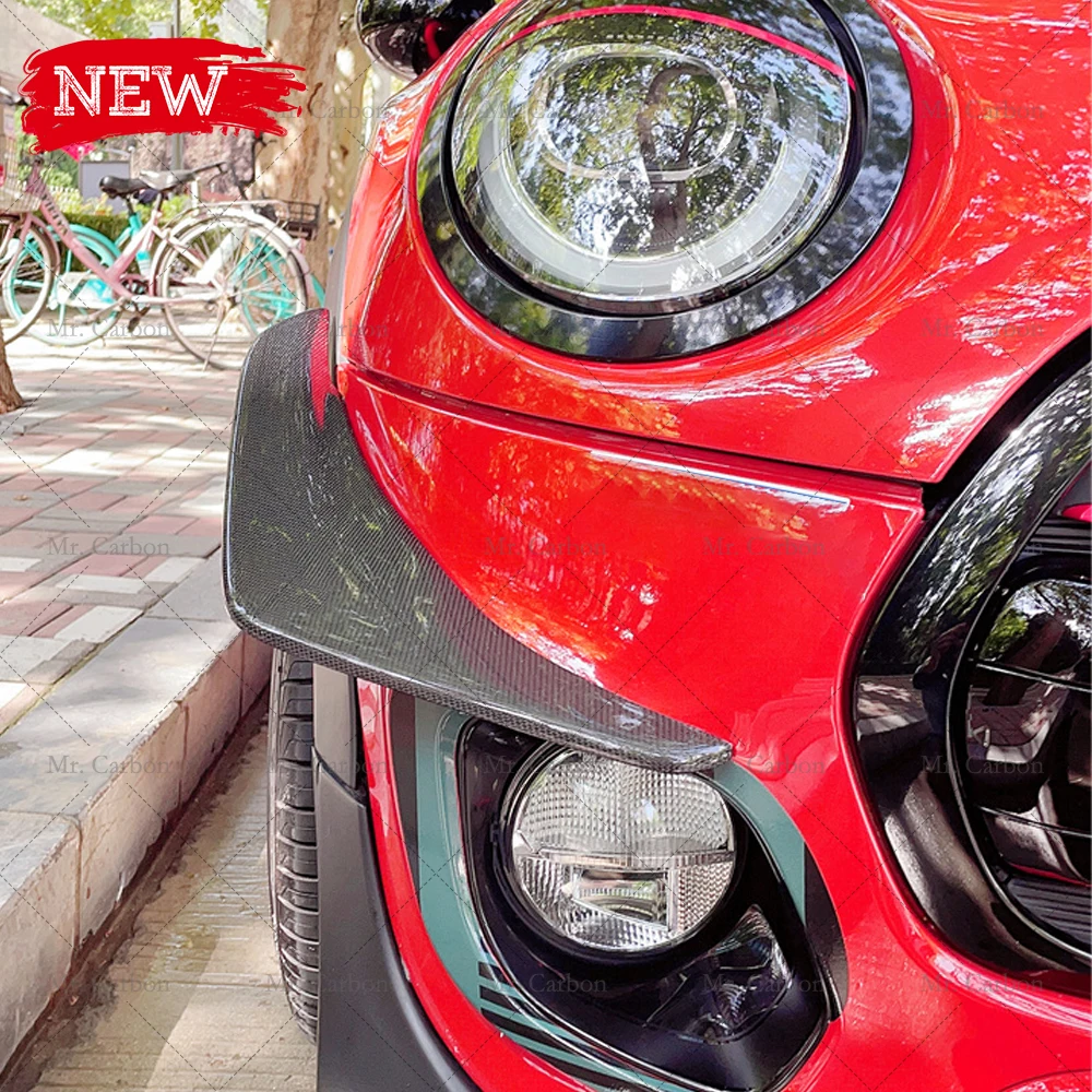 CARBON CANARD FOR MINI F56 F57 JCW/COOPER S CARBON FIBER GLASS FRONT BUMPER CANARD TRIM BODY KIT ...