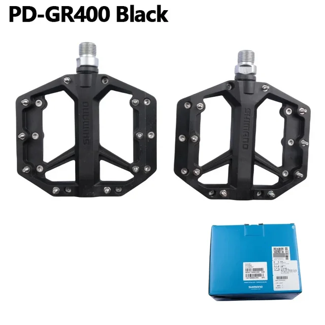 SHIMANO PD-GR400 GR500 Flat Pedal Black/Blue/Red One Pair Bike Pedal For All Mountain Casual ...