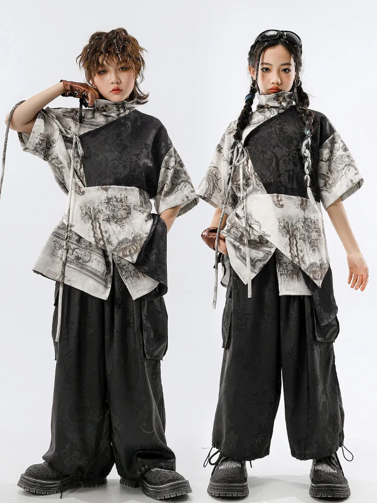 Chinese Shui Ink Style Dancing Set Jazz Dance Costume Hip Hop Outfit ...